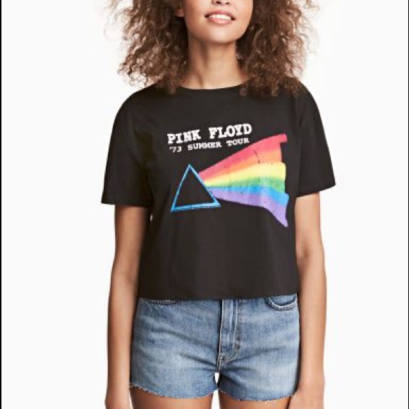 Urban Outfitters | Tops | Hm Pink Floyd Summer Tour Crop Band Tee T ...